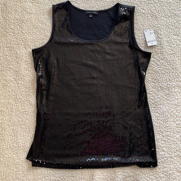 Notations | Tops | Sequins Black Tank Top Notations Sizel | Poshmark